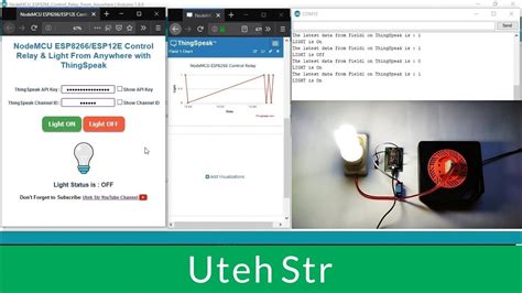 arduino nodemcu esp8266 control relay light from anywhere with thingspeak utehstr