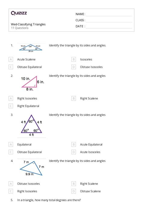50 Classifying Triangles Worksheets For 6th Grade On Quizizz Free