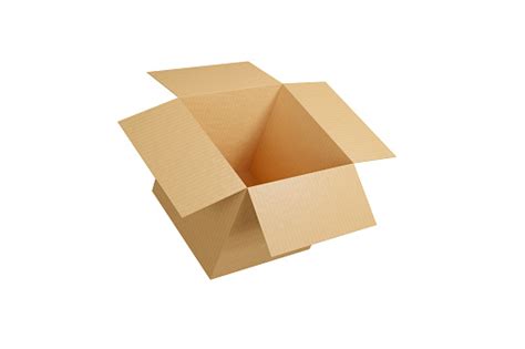 빈 갈색 골판지 상자를 열었습니다 흰색 배경에 격리 된 모형 템플릿 상자 상자 배달 개념 3d 렌더링 그림입니다 0명에 대한 스톡 사진 및 기타 이미지 Istock