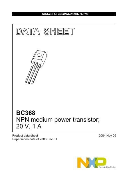 Bc368 Npn Medium Power Transistor 20 V 1 A