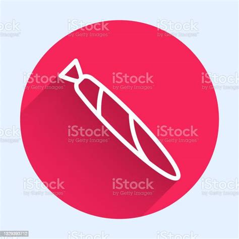 화이트 라인 마리화나 관절 긴 그림자로 고립 된 화려한 아이콘 마약과 담배 마리화나 담배 압연 빨간색 원 버튼입니다 벡터 건강