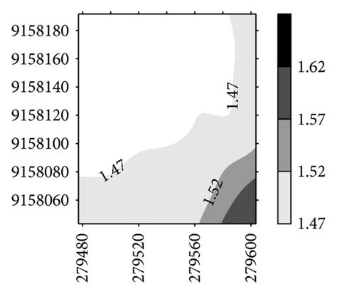 Contour maps of the bulk density from 1 47 g cm³ a preconsolidation Download Scientific