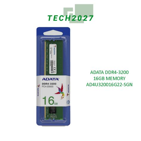 Adata 16gb Single Ddr4 3200 Dimm Desktop Memory Ad4u320016g22 Sgn Lazada Ph