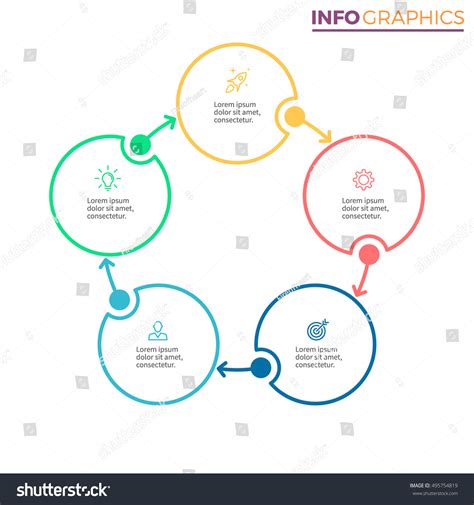 Outline Circular Infographic Minimalistic Diagram Chart Vetor Stock Livre De Direitos