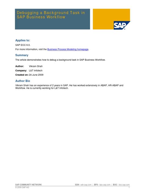 debugging a background task in sap business workflow pdf