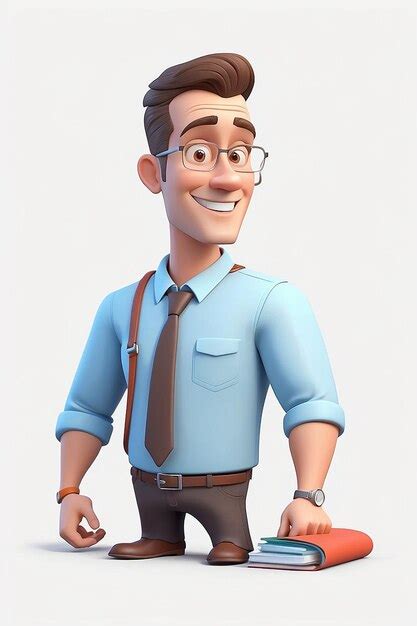 Premium Photo Male Project Manager Animation Animated Cartoon Professional Business Man