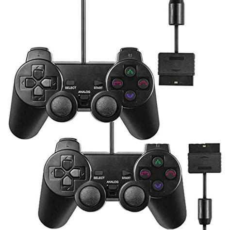 Wired Controller For Ps2 Playstation 2 Dual Shock Pack Of 2 Black