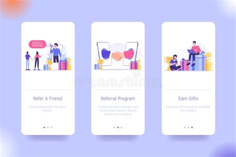 Mobile Application Design Template Set For Refer A Friend Referral