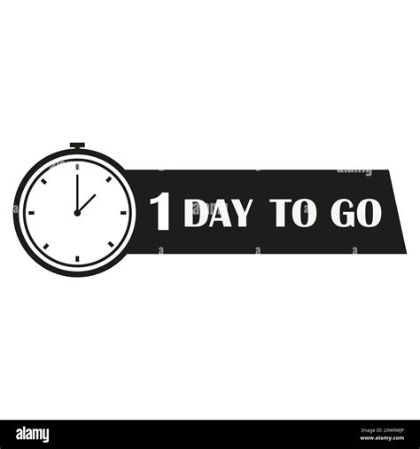 Countdown Timer Icon 1 Day To Go One Day Remaining Vector