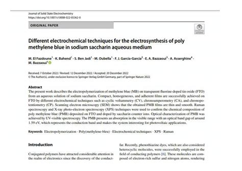 Pdf Different Electrochemical Techniques For The Electrosynthesis Of