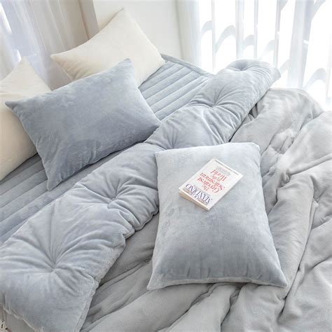 스노우 프리미엄 10mm 라셀 극세사 차렵이불세트 블루 그레이 1665623963 그래이불