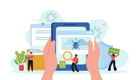 Qa Engineer Workplace Composition 24817398 Vector Art At Vecteezy