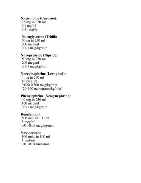 Norepinephrine Drip Dose 8mg 250 Ml
