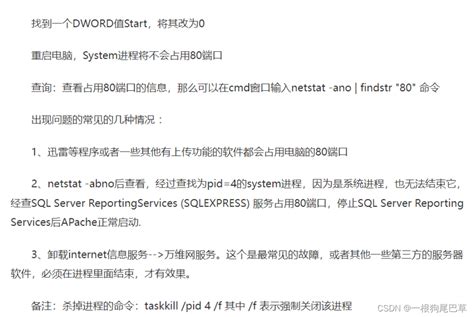 【nginx80端口被占用】80端口被system占用如何解决system占用80端口怎么关闭 Csdn博客