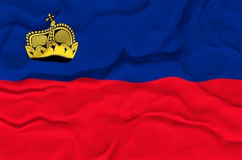 Bandera Nacional De Liechtenstein Fondo Con La Bandera De Liechtenstein