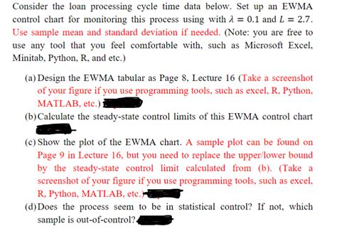 Solved Cycle Time Data For Exercise Read The Table From Chegg Com