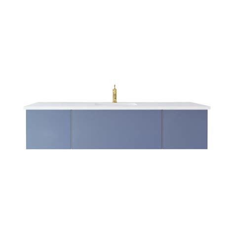 Vitri 72 Nautical Blue Single Sink Bathroom Vanity With Viva Stone Ma
