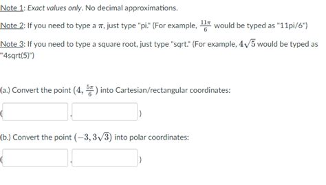 solved note 1 exact values only no decimal approximations