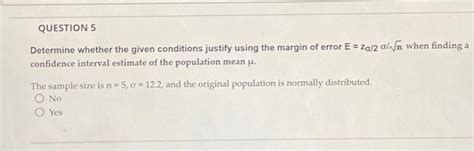 solved question 5 determine whether the given conditions