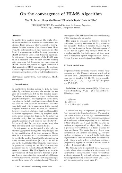 Pdf On The Convergence Of Hlms Algorithm