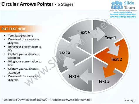 Circular Arrows Pointer Stages Powerpoint Templates PPT