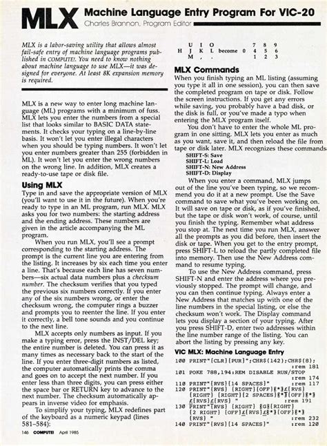 What Are These Symbols In This Vic 20 Mlx Program Commodore 8 Bit