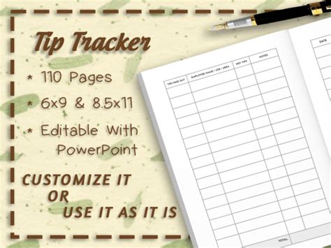 Tip Tracker Interior 110 Pages Graphic By Thedigitalaxolotl · Creative