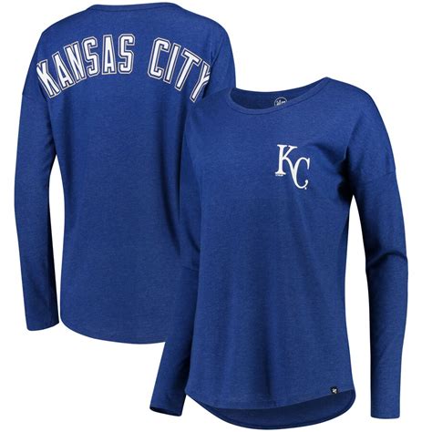 Womens Kansas City Royals 47 Royal Courtside Long Sleeve T Shirt