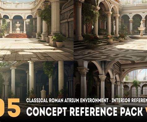 Artstation 205 Arts Classical Roman Atrium Environment Interior Reference Package Vol01