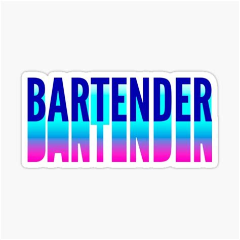 Bartender With Long Gradient Shadow Sticker For Sale By Svpod Redbubble