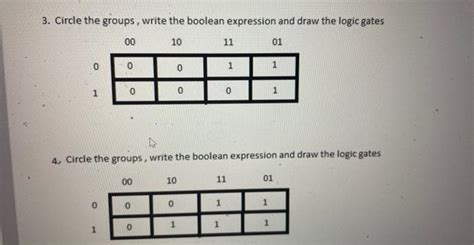 Solved 3 Circle The Groups Write The Boolean Expression