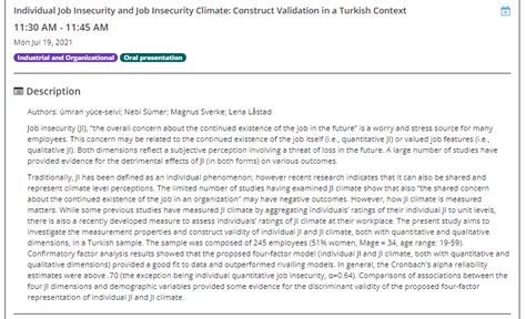 Pdf Individual Job Insecurity And Job Insecurity Climate Construct Validation In A Turkish