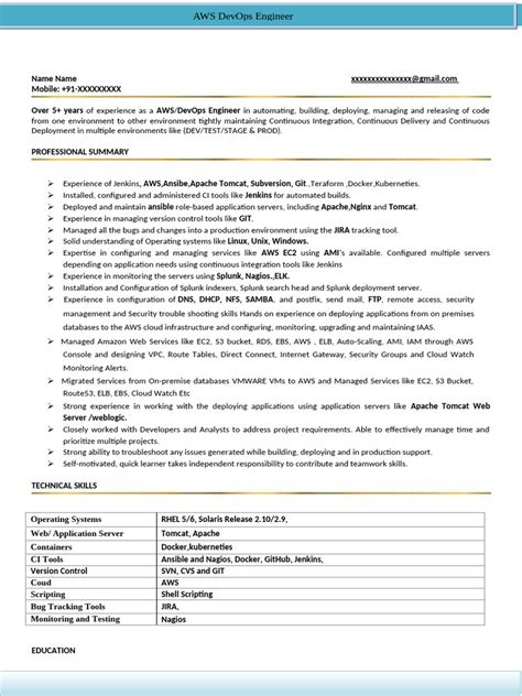 devops resume 93 pdf amazon web services computers