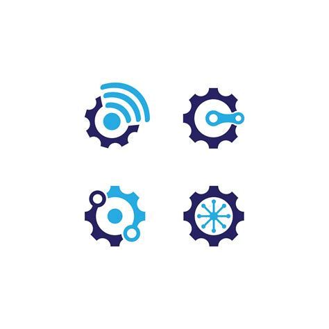 Blue Connection Gear Icon 962920 Vector Art At Vecteezy