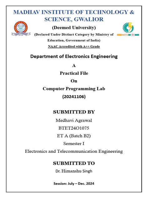 Medhavi Agrawallab Manual Computer Programming Pdf Integer