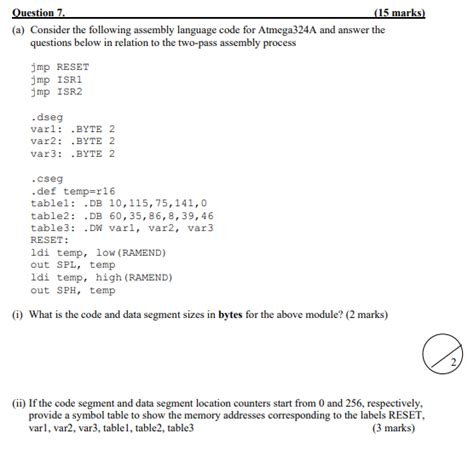 Solved Question 7 15 Marks A Consider The Following