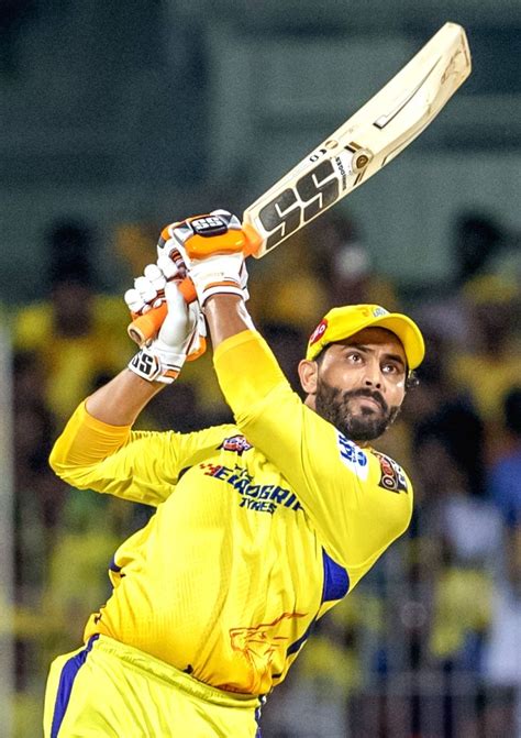 Chennai : Chennai Super Kings' Ravindra Jadeja plays a shot