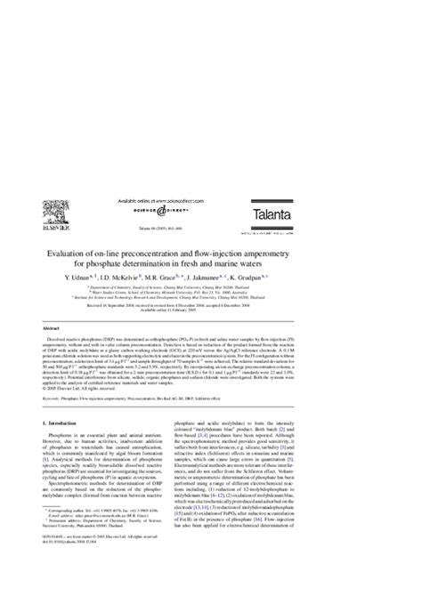 pdf evaluation of on line preconcentration and flow injection