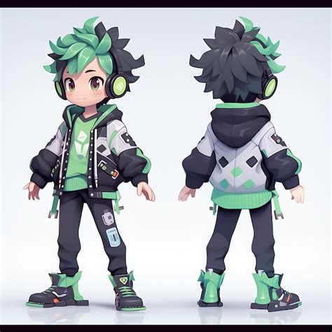 Premium Photo Colorful Male Chibi Kawaii Game Developer Casual Gamer