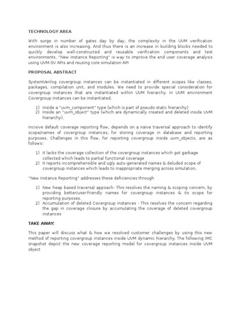 Coverage Reporting Challenges And Solution In Uvm Environment Pdf