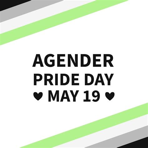 트랜스젠더 프라이드 플래그 Lgbt 커뮤니티 휴일이 있는 에이젠더 프라이드 데이 포스터는 5월 19일 배너 표시 로고 디자인 카드 등을 위한 벡터 템플릿을 쉽게 편집할 수