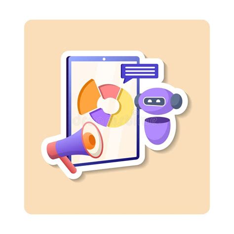 Marketing Automation Sticker Illustration Loudspeaker Robot Segment