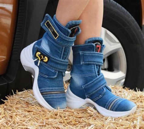 Denim Fabric Sports Shoes Special Design | Casual shoes women sneakers ...