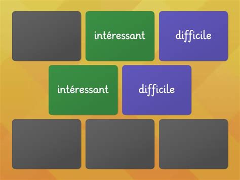 Adjectives School Subjects Opinions Matching Pairs