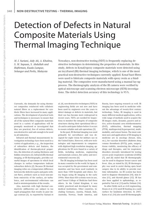PDF Detection Of Defects In Natural Composite Materials Using Thermal Imaging Technique