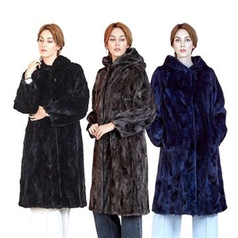 대동모피 밍크 후드 롱코트