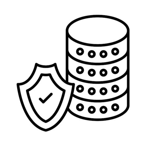 Premium Vector Secure Database Line Illustration
