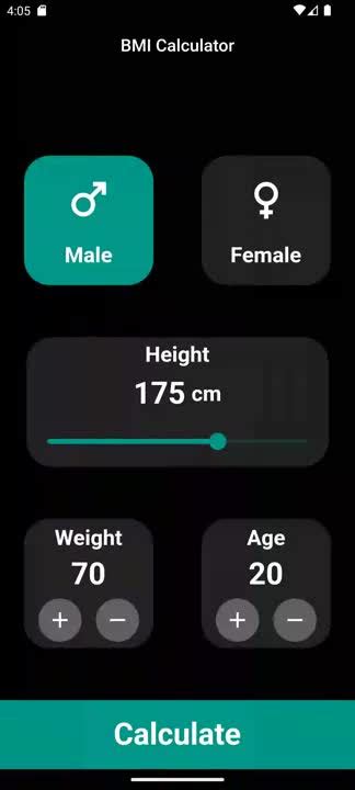 developed a simple bmi app using flutter abdelrahman aziz posted on