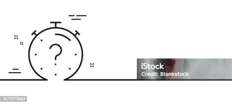 Quiz Line Icon Timer With Question Mark Vector Stock Illustration