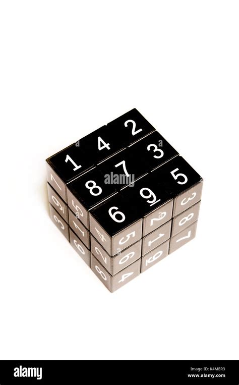 Black Cube With White Numbers On Its Faces Stock Photo Alamy
